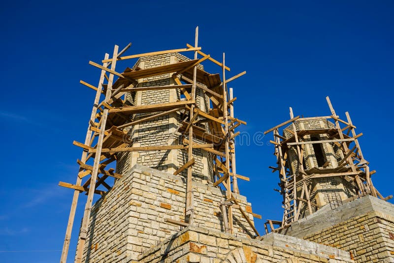 Church under construction. stock photo. Image of asia - 196151674