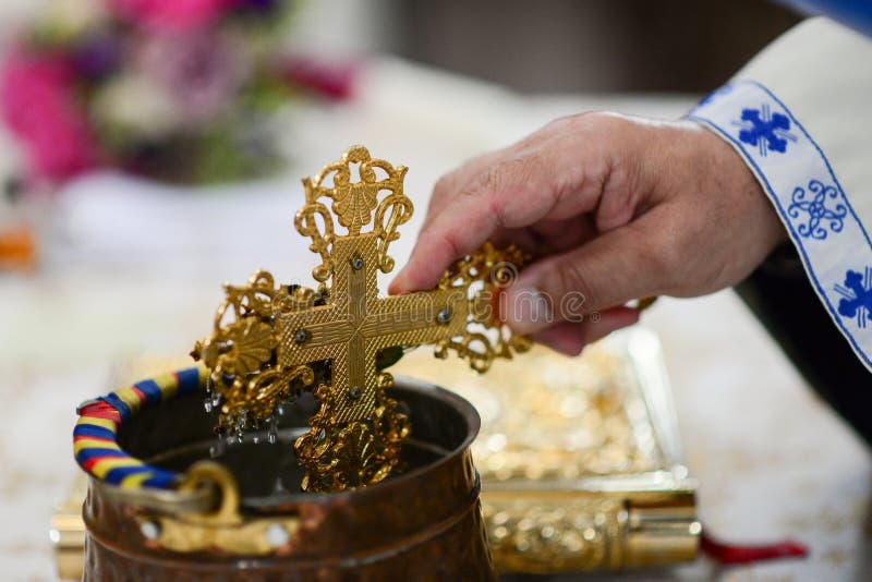 Orthodox Cross in Holy Water Stock Photo - Image of hand, water: 310535898