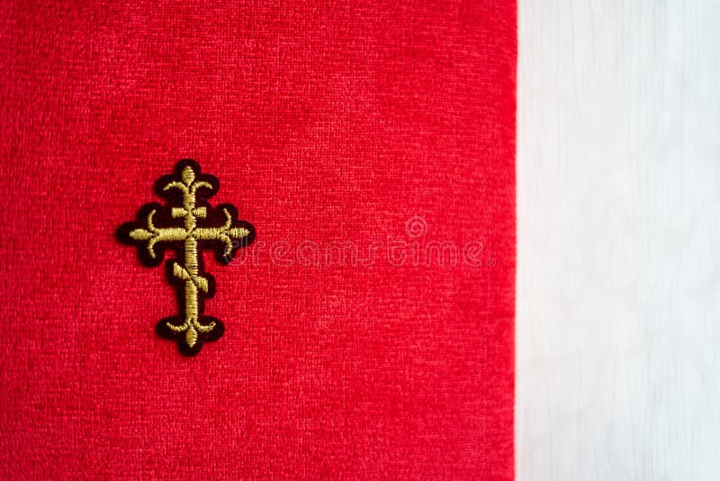 Orthodox Cross on a Red and White Background Stock Photo - Image of ...
