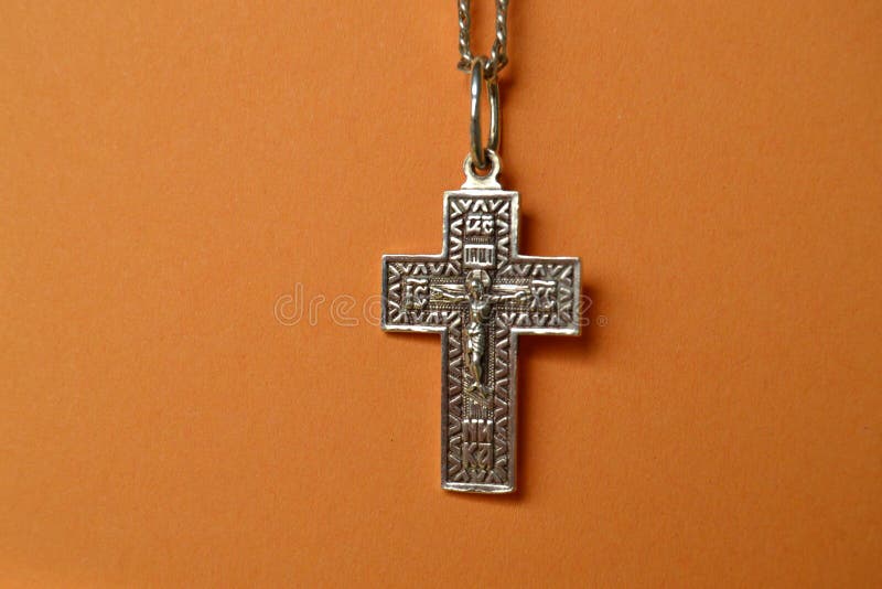Orthodox cross stock image. Image of silver, hanging - 38559137