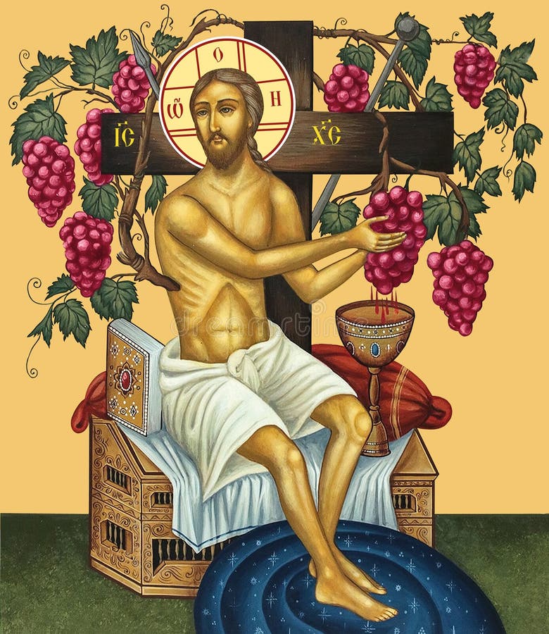Orthodox Icon Jesus Christ - Vine Editorial Photography - Image of ...