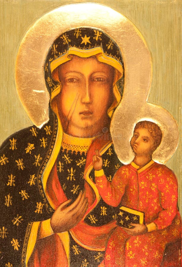 Orthodox Icon - Matka Boska Czestochowska Stock Photo - Image of ...