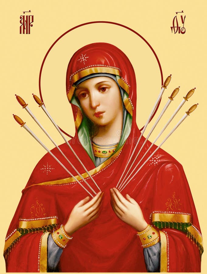 Orthodox Icon of the Mother of God Stock Illustration - Illustration of ...