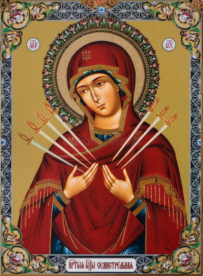 Orthodox Icon of the Mother of God Stock Illustration - Illustration of ...