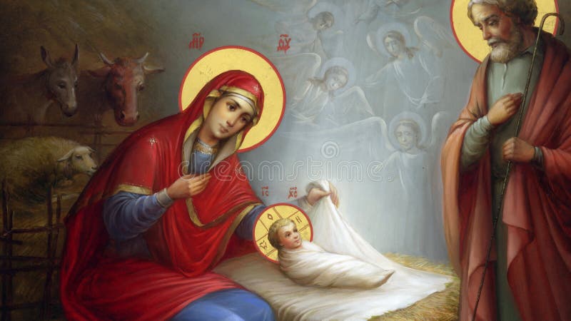 Orthodox Icon of the Nativity of Christ Stock Video - Video of crib ...