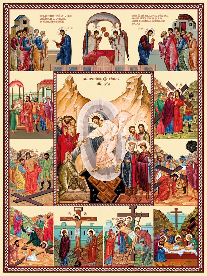 Orthodox Icon of the Resurrection of Jesus Christ. Easter Editorial ...