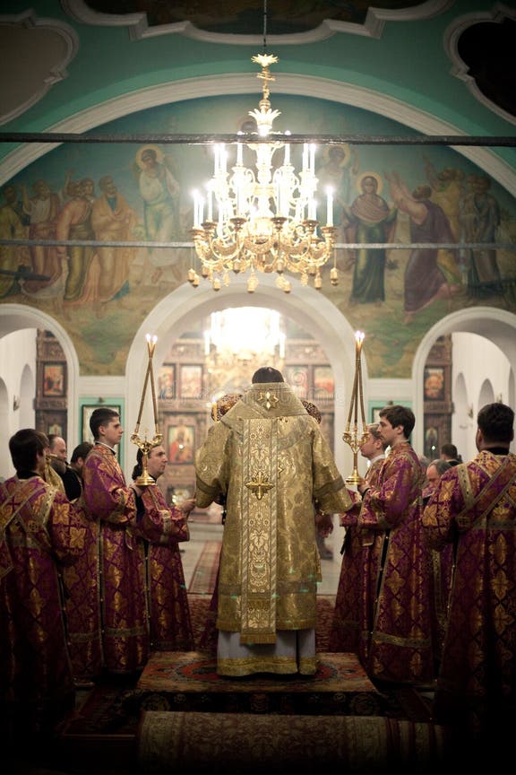Orthodox Liturgy with Bishop Editorial Image - Image of vigil, russian ...