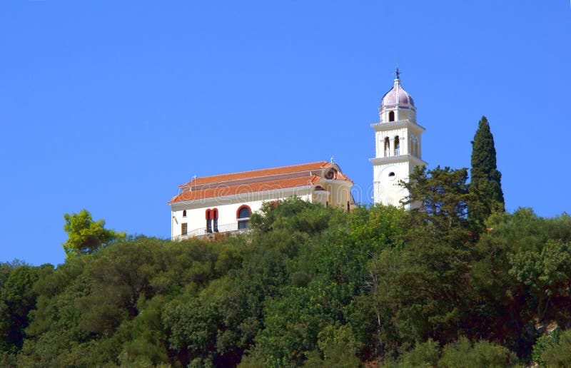 Orthodox Monastery on the Hill Stock Photo - Image of island, zakynthos ...