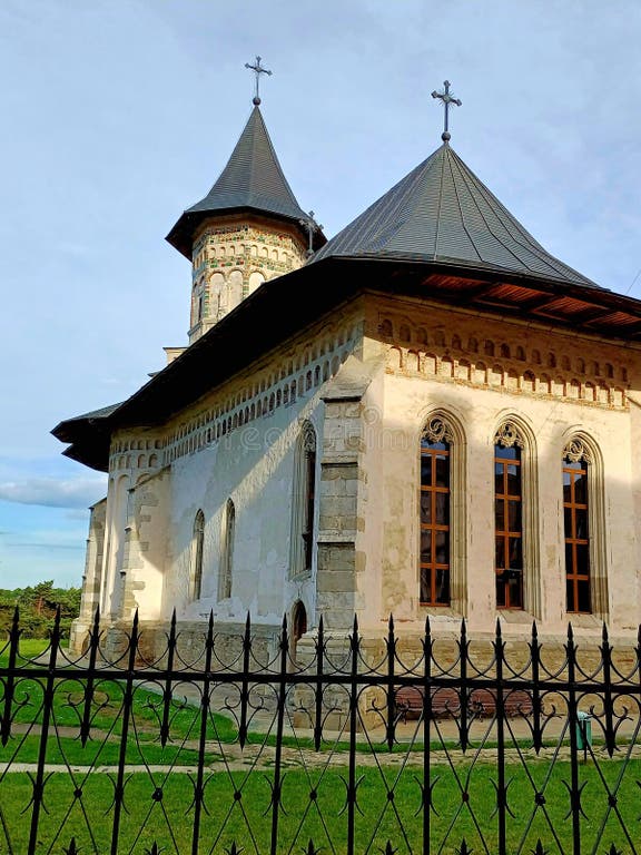 Orthodox Monastery in Probota Stock Image - Image of landmark, spire ...