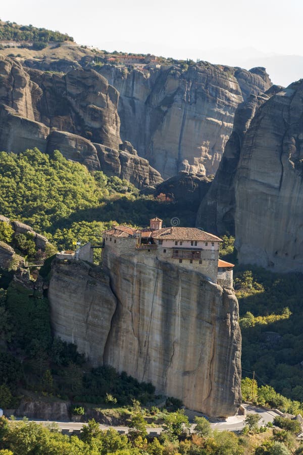 Orthodox Monastery of Rousanou in Meteora, Greece Stock Image - Image ...