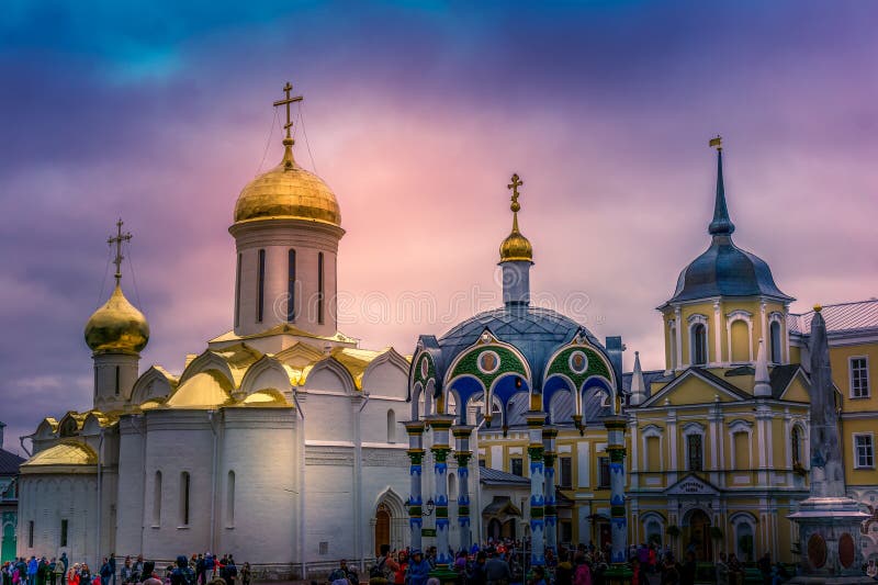 Orthodox Monastery in Russia at Sunset with Dramatic Sky Editorial ...