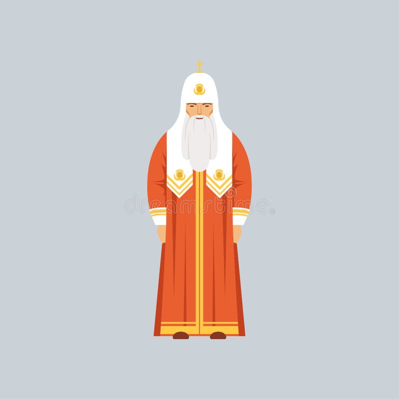 Orthodox Patriarch Cartoon Character. Vector Illustration Stock Vector ...