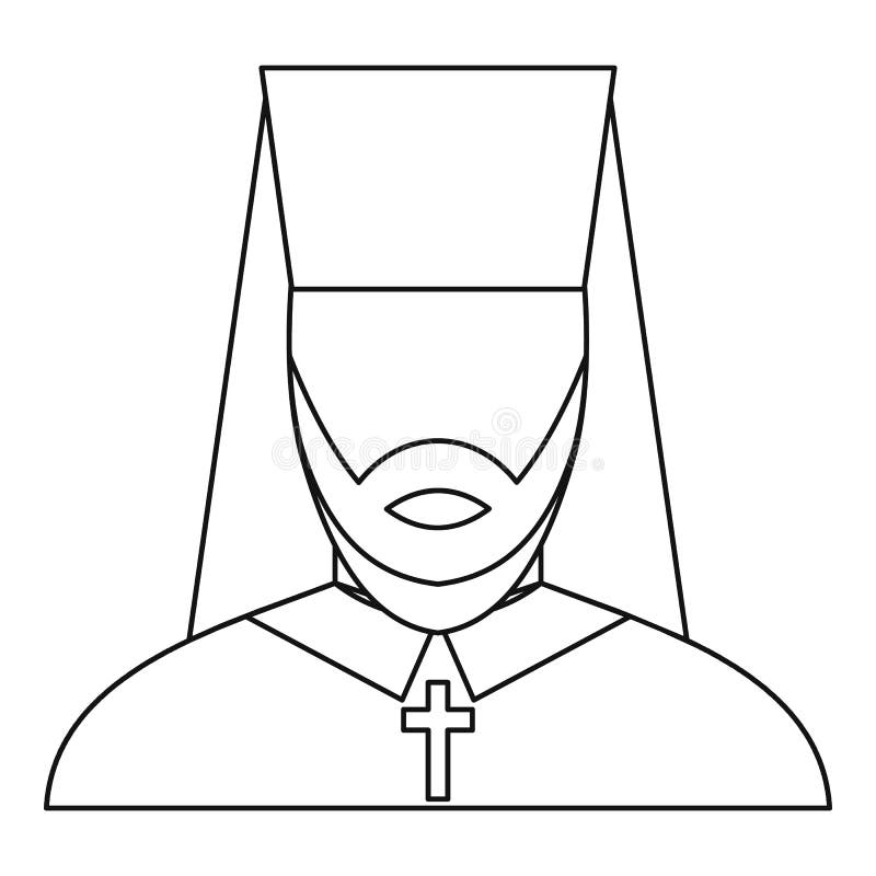 Orthodox Priest Icon Set Color Hexahedron Stock Vector - Illustration ...