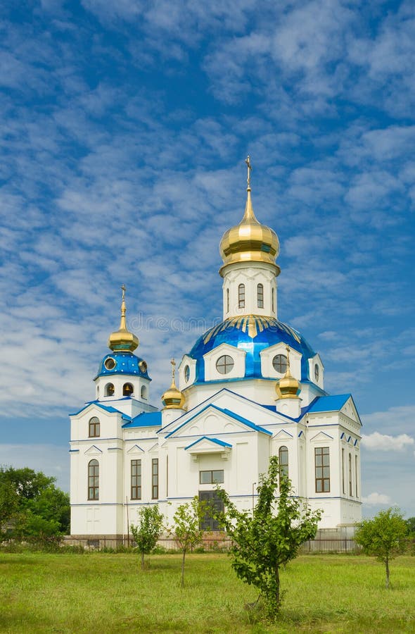 Orthodox Temple in the Kaluga Region of Central Russia at Night. Stock ...