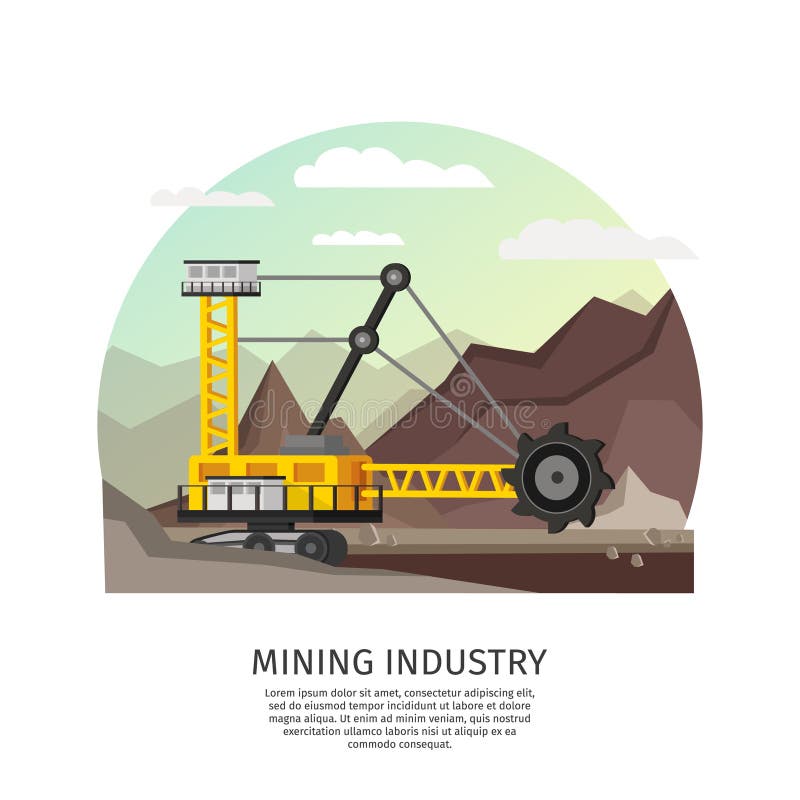 Mining Industry Round Composition Stock Vector - Illustration of ...