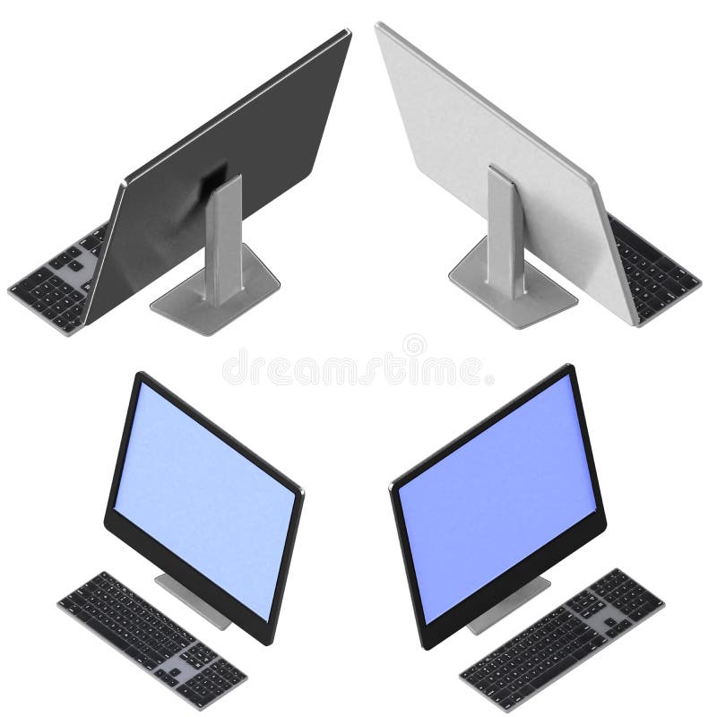 Orthographic Desktop Computer Stock Illustration - Illustration of ...