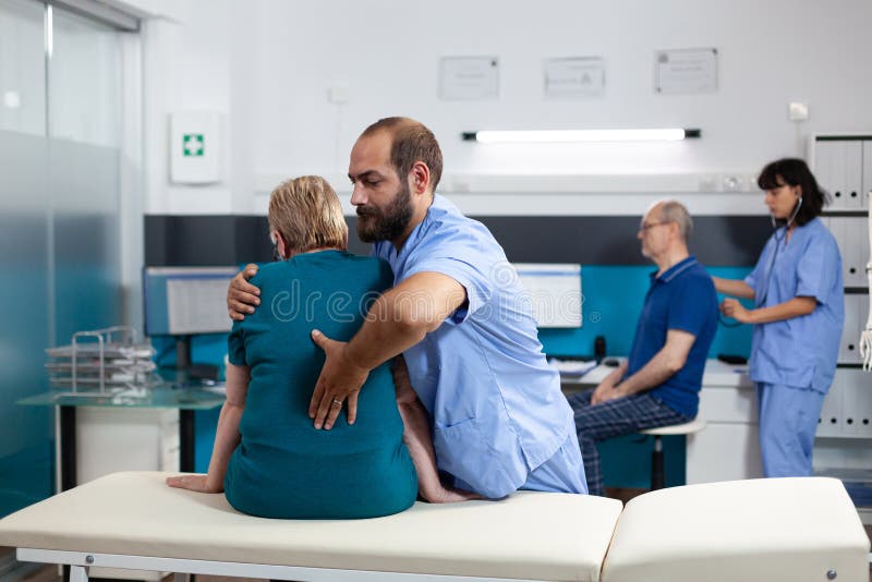 Orthopedic Assistant Relieving Pressure from Back Bones Stock Photo ...