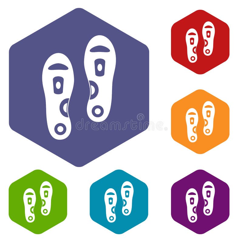 Orthopedic Insoles Icons Set Hexagon Stock Vector - Illustration of ...