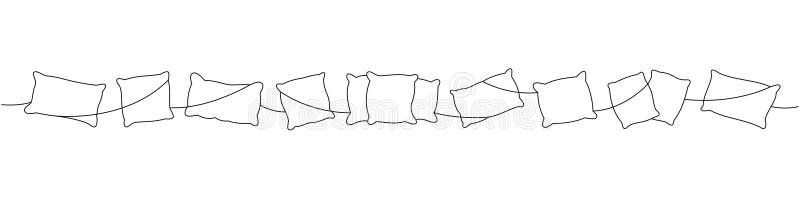 Orthopedic Pillows Set One Line Continuous Drawing. Soft Pillows for ...