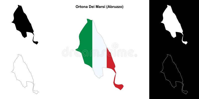 Ortona Dei Marsi Outline Map Stock Vector - Illustration of ...