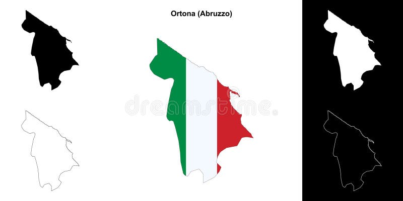 Ortona outline map stock illustration. Illustration of vector - 385761354