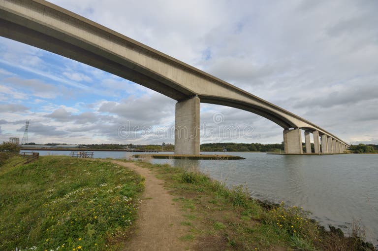 Orwell Bridge with Path stock image. Image of infrastructure - 27176411