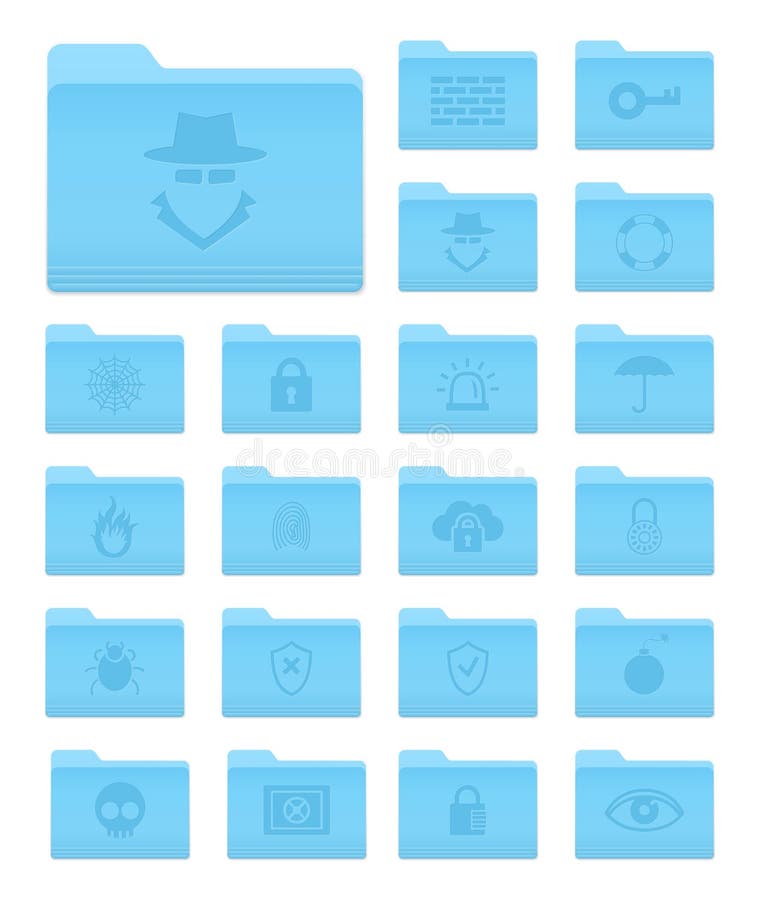 OS X Folders with Security Icons Stock Vector - Illustration of network ...