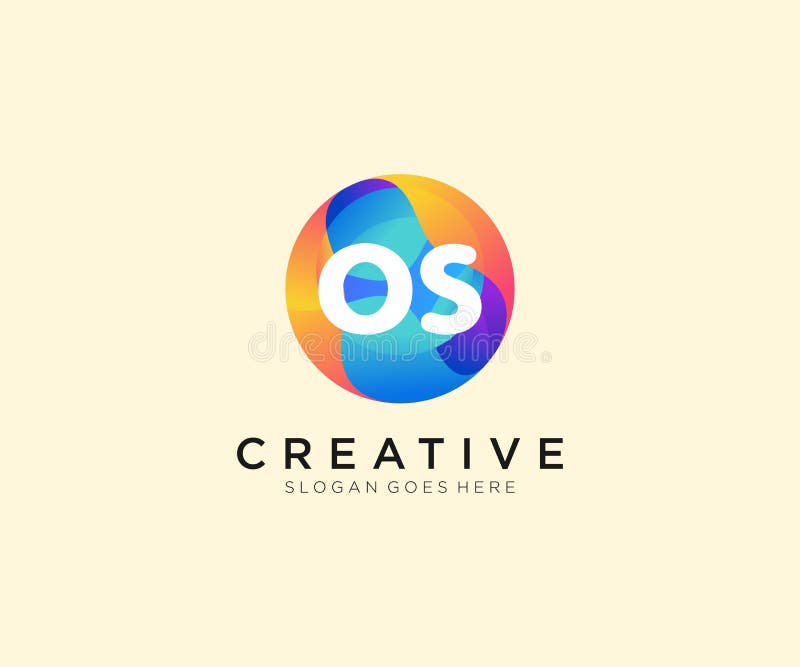 OS Initial Logo with Colorful Circle Template Vector Stock Vector ...