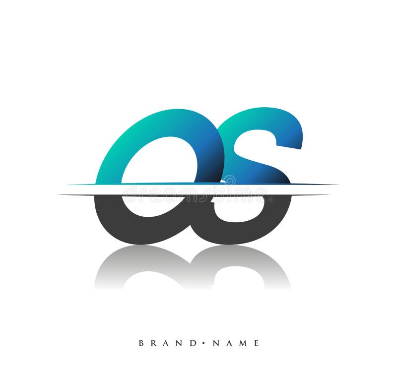 OS Initial Logo Company Name Colored Black and Blue, Simple and Modern ...