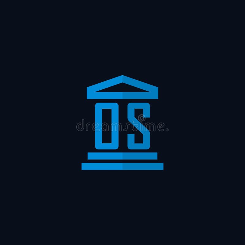 OS Initial Logo Monogram with Simple Courthouse Building Icon Design ...