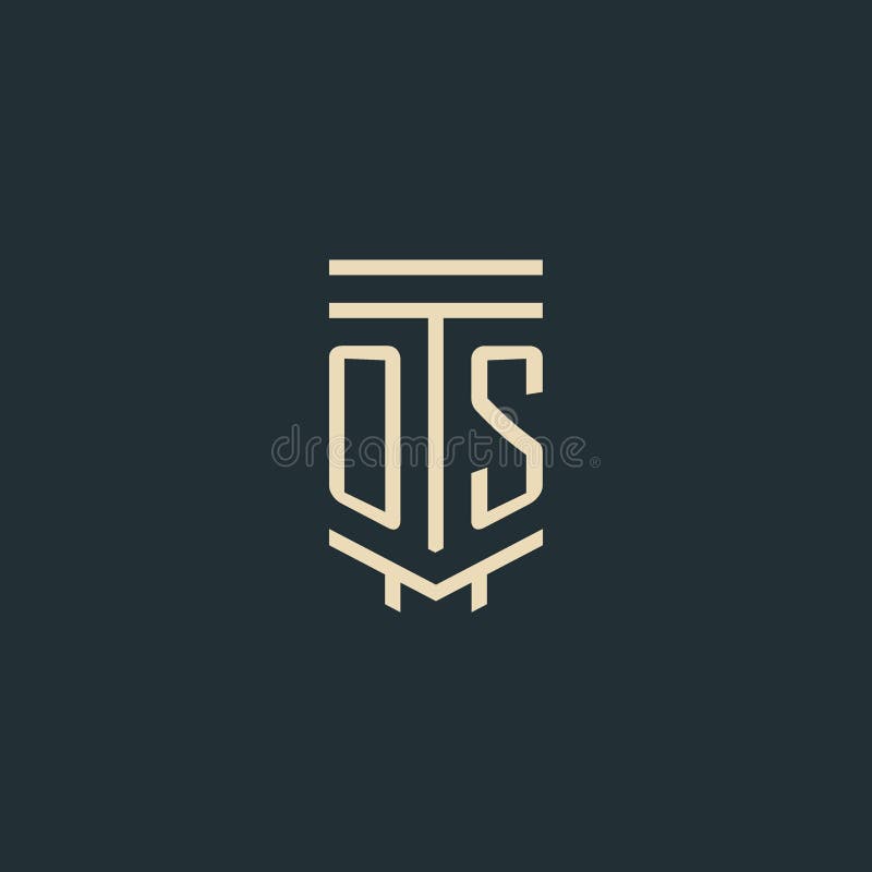 OS Initial Monogram with Simple Line Art Pillar Logo Designs Stock ...