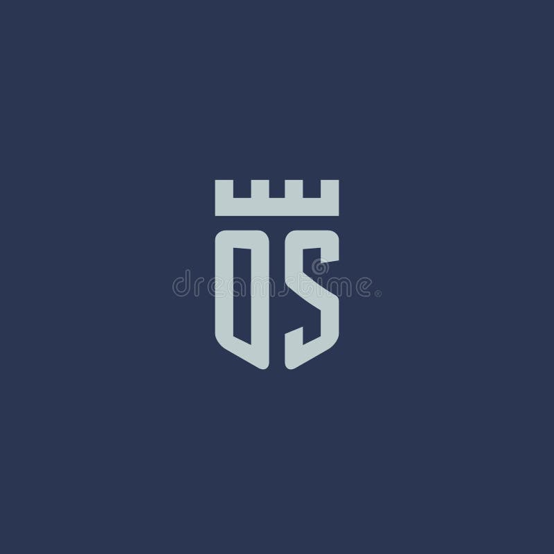 OS Logo Monogram with Fortress Castle and Shield Style Design Stock ...