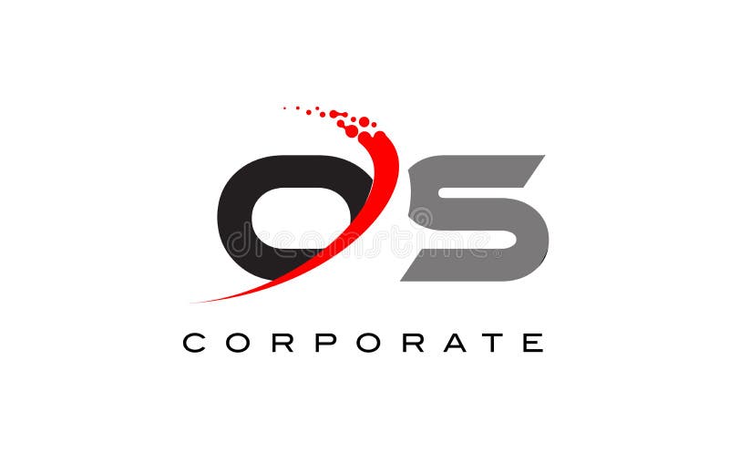OS Modern Letter Logo Design with Swoosh Stock Vector - Illustration of ...