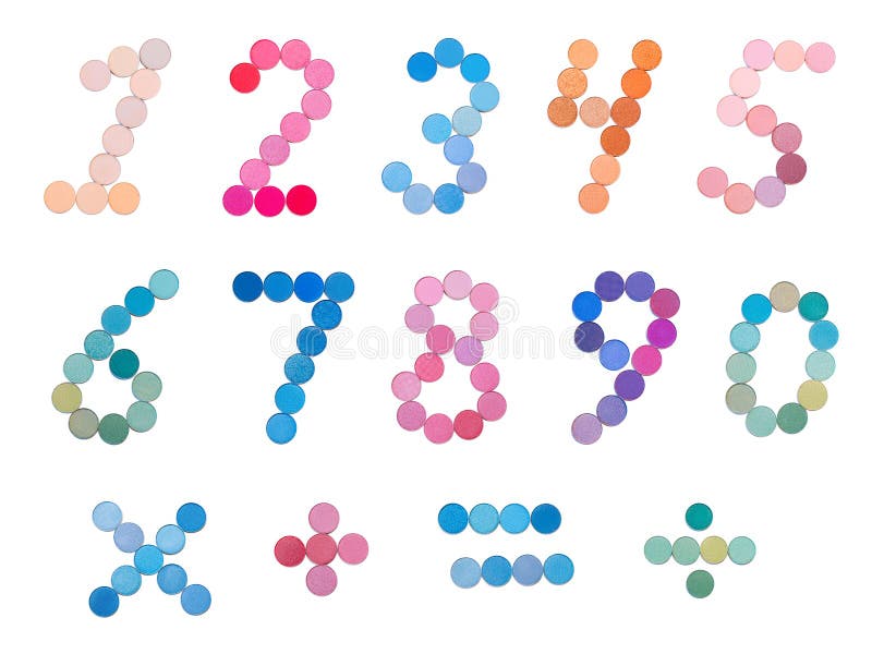 Os Números Fazem Com Paletas Da Sombra Ilustração Stock - Ilustração de ...