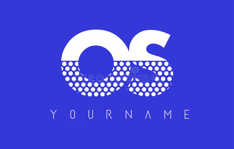 OS O S Dotted Letter Logo Design with Blue Background. Stock Vector ...
