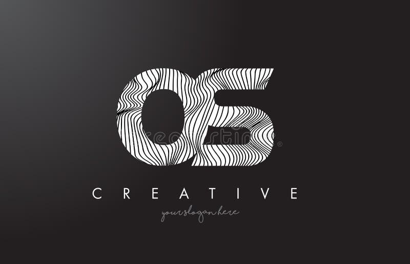 OS O S Letter Logo with Zebra Lines Texture Design Vector. Stock Vector ...