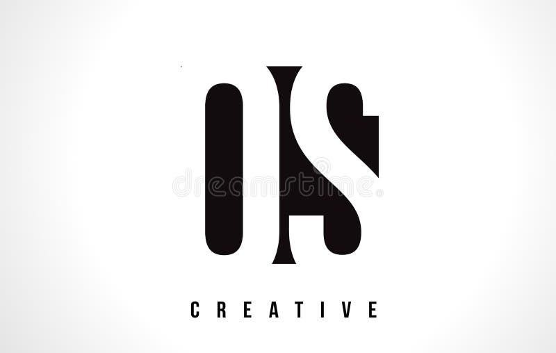 OS O S White Letter Logo Design with Black Square. Stock Vector ...