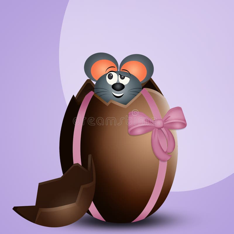Os Ratos Surpreendem No Ovo De Chocolate Ilustração Stock - Ilustração ...