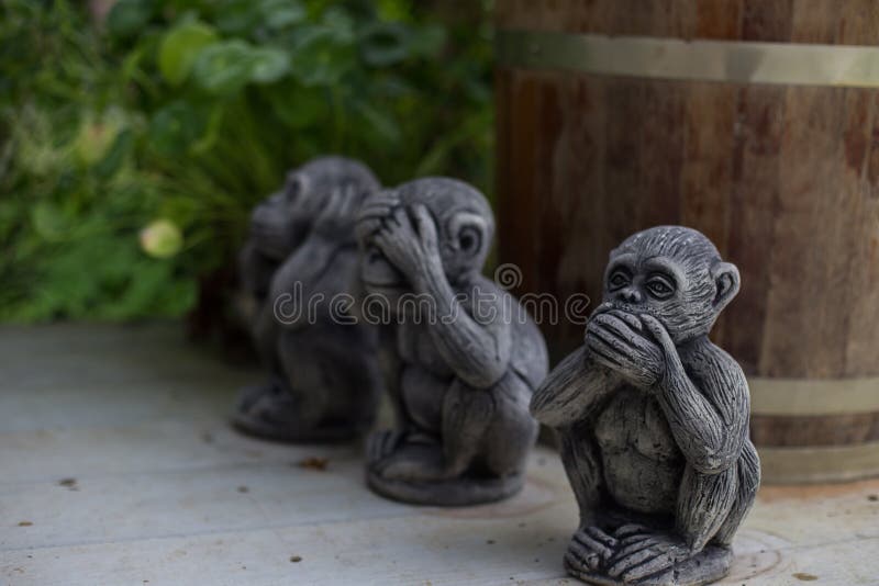 Os Três Sábios Macacos, Três Símios Apesos Sem Mal, Sem Mal, Sem Mal ...