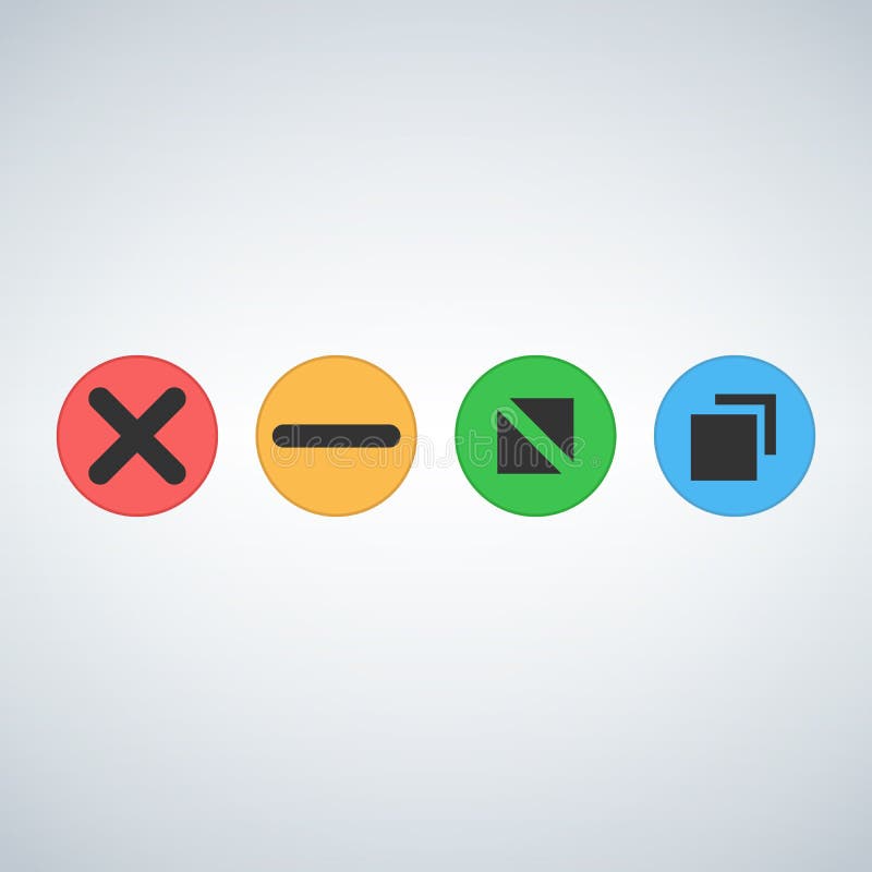 OS or Web Multicolor Buttons. Close Minimize Zoom Full Screen and ...