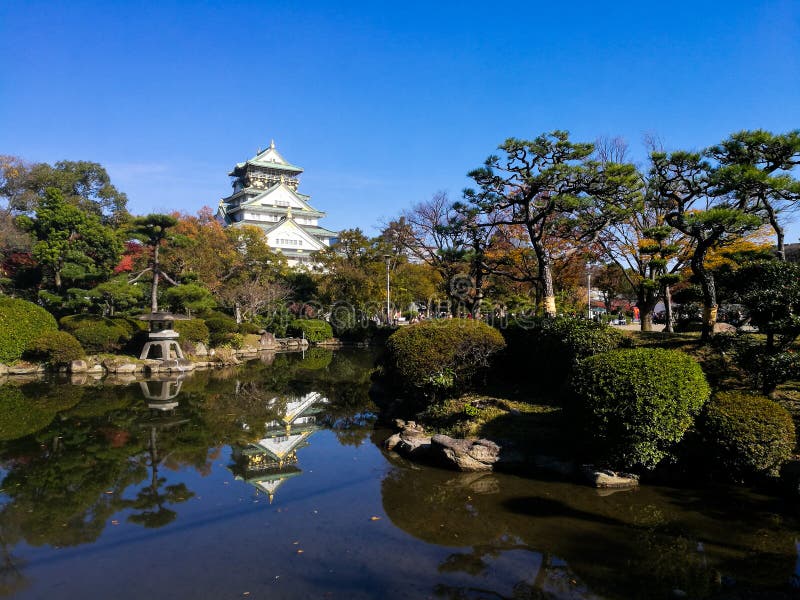 Osaka Castle at Autumn, Japan Stock Photo - Image of attraction ...