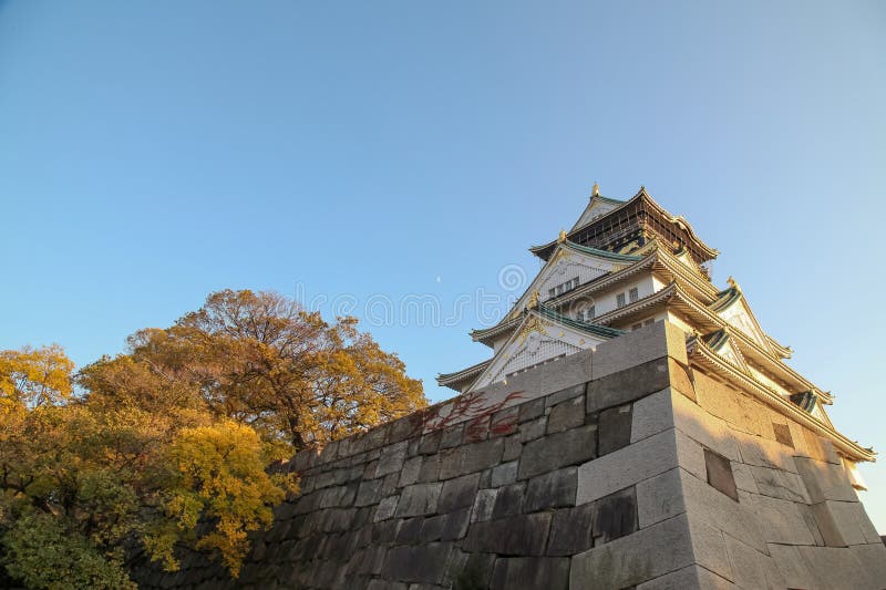 The Osaka Castle in the Big Castle and Most Famous in Osaka Japan Stock ...