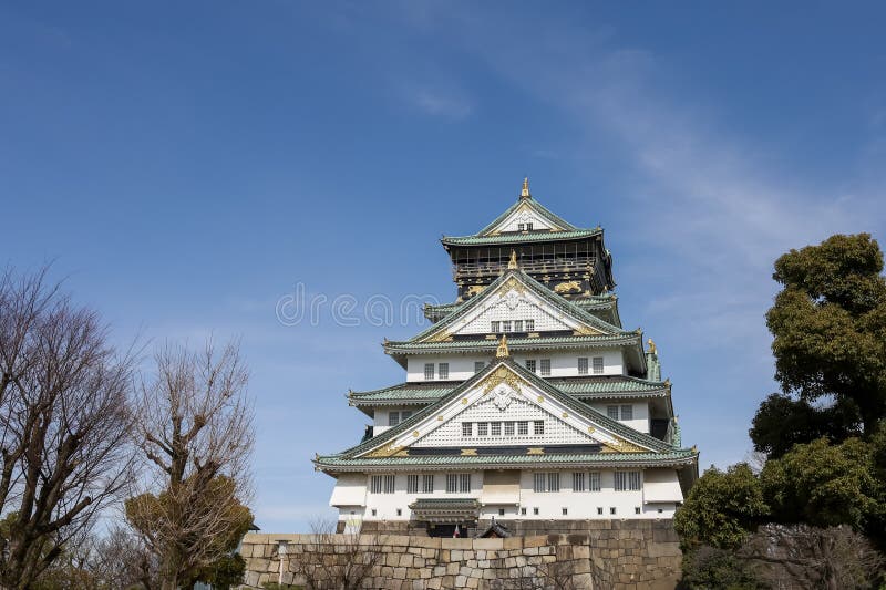 The Osaka Castle in the Big Castle and Most Famous in Osaka Japan Stock ...