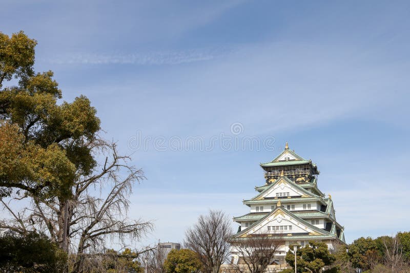 The Osaka Castle in the Big Castle and Most Famous in Osaka Japan Stock ...