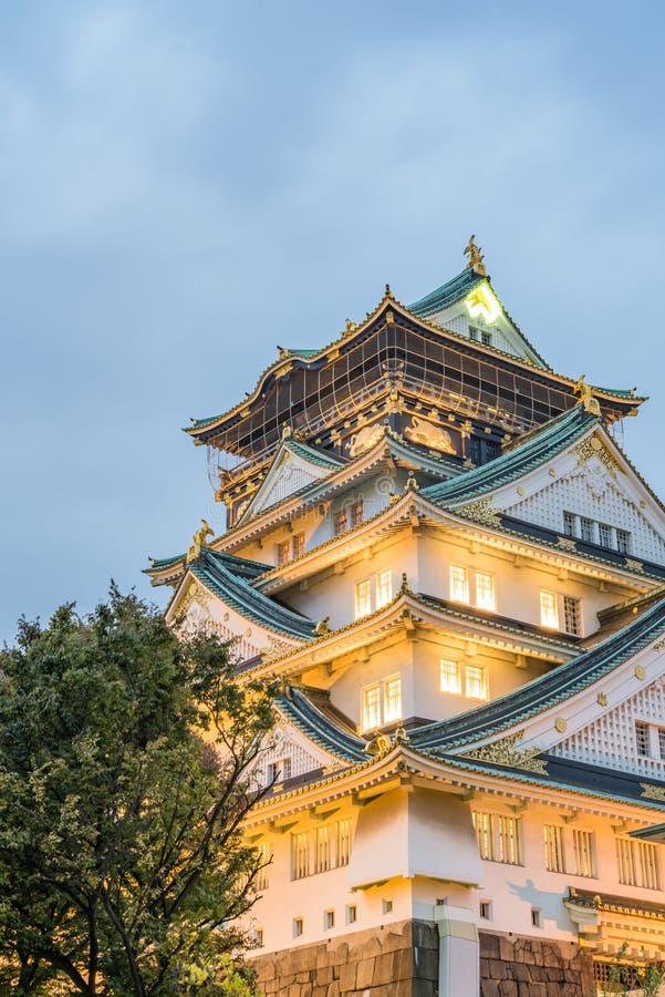 Osaka Castle Cloudy Sky Rain Fall Down Stock Photos - Free & Royalty ...