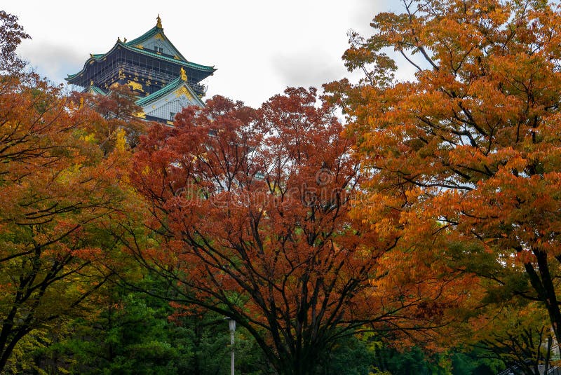 Osaka Castle Complex in Autumn Season in Osaka Stock Photo - Image of ...