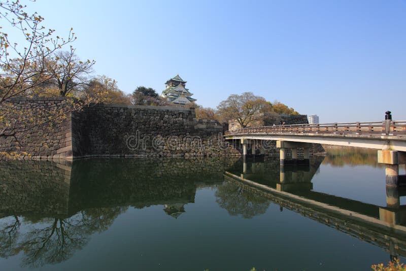 Osaka Castle, Japan stock photo. Image of japanese, blue - 43043144