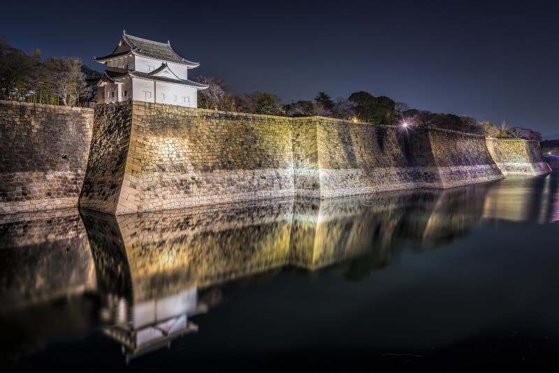 Osaka Castle Night View stock photo. Image of illumination - 53020944