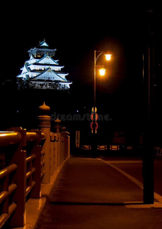 Osaka Castle at Night, Osaka, Japan 2 Stock Image - Image of dusk ...