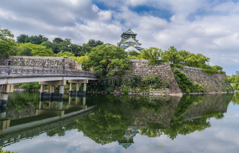 Osaka Castle or Osaka-jo in Japan Stock Image - Image of fortification ...